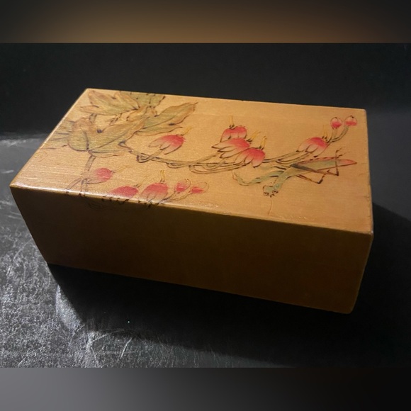 Source Unknown | Accents | Vintage Chinese Handpainted Bamboo Trinket ...